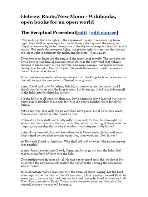 Hebrew Roots New Moon Wikibooks Open Books For An Open World Pdf