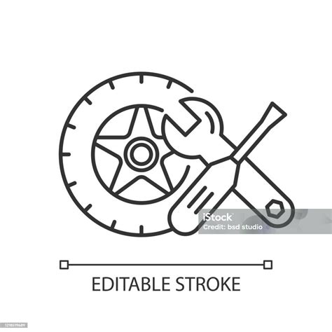 자동 부품 선형 아이콘입니다 수리 서비스 유지 보수 전자 상거래 부서 온라인 쇼핑 카테고리 가는 선 그림입니다 등고선 기호입니다