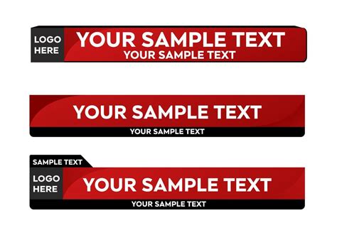 Red Lower Third Vector Design With Red Overlay Strip Text Video News