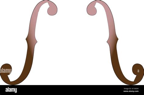 F Holes For Violin Cello Musical Instrument Symmetrical Cnc Vector Path Vector Illustration