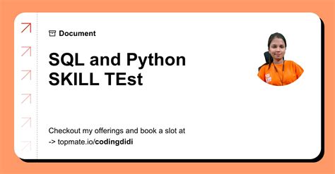 Sql And Python Skill Test With Codingdidi