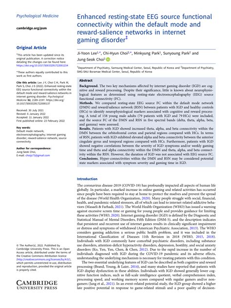 Pdf Enhanced Resting State Eeg Source Functional Connectivity Within The Default Mode And