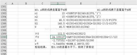 Excel在统计分析中的应用—第九章—非参数检验 Mann Whitney U检验excel U检验 Csdn博客