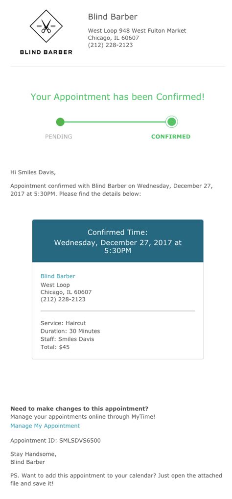 How To Design A Perfect Appointment Confirmation Email Stripo Email