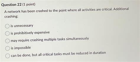 Solved Question 22 1 ﻿pointa Network Has Been Crashed To