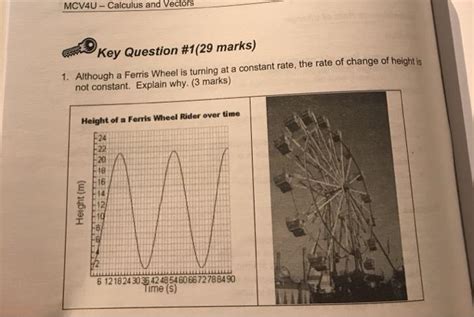 Solved Mcv4u Calculus And Vectors Key Question 1 29