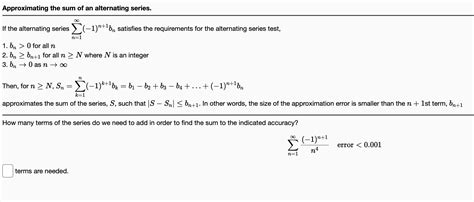 solved approximating the sum of an alternating series if