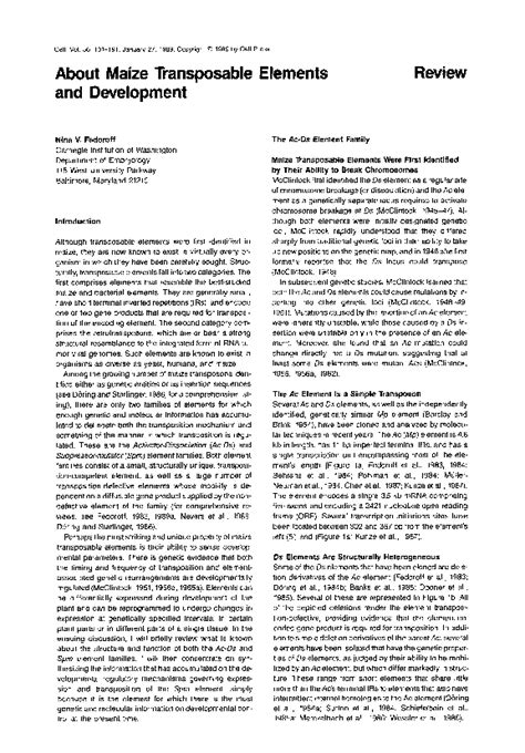 Pdf About Maize Transposable Elements And Development Akash Singh