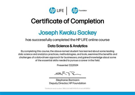 Joseph Kwaku Sackey On Linkedin Completed My Course On The Startup Knowledge Of Data Science