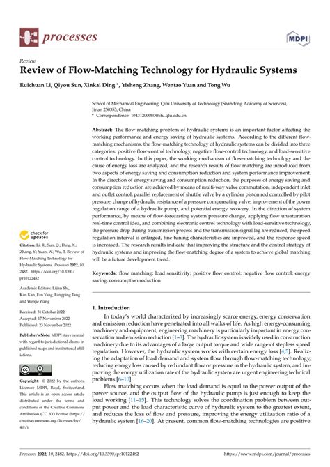 PDF Review Of Flow Matching Technology For Hydraulic Systems