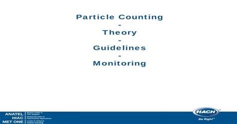 Pdf Particle Counting Theory Guidelines Monitoring Trdownloadsunumnisan2010