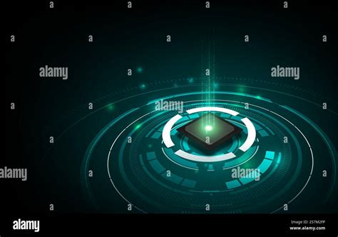 Quantum Computer Large Data Processing Database Conceptcpu Isometric