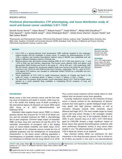 Sarvesh Verma On Linkedin Xenobiotica 40 Comments