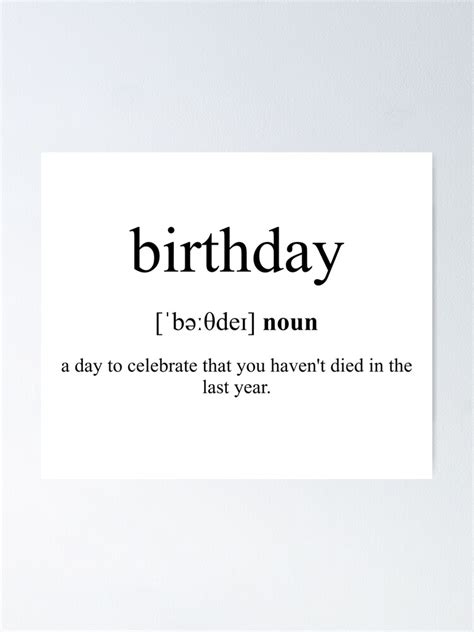 Birthday Definition Dictionary Collection Poster For Sale By