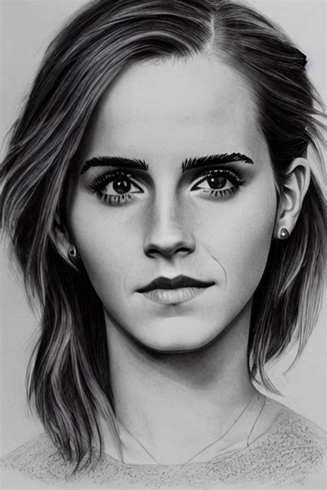 Emma Watson Face Black And White