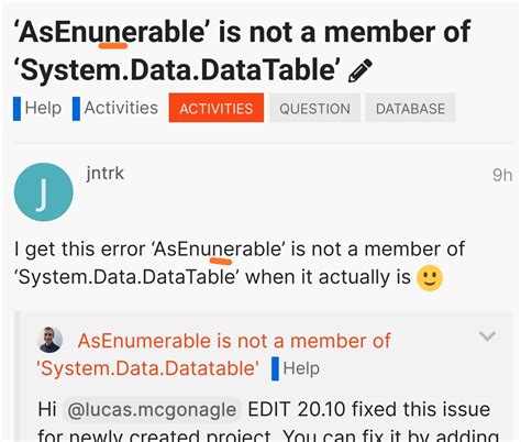 Asenunerable Is Not A Member Of System Data Datatable Activities