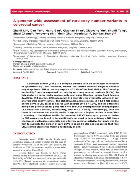 Pdf A Genome Wide Assessment Of Rare Copy Number Variants In