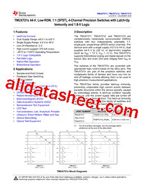 TMUX7212RUMR Datasheet PDF Texas Instruments