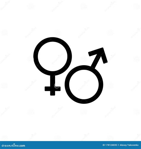 Gender Sex Symbol Or Symbols Of Men And Women Icon Logo Flat In Black
