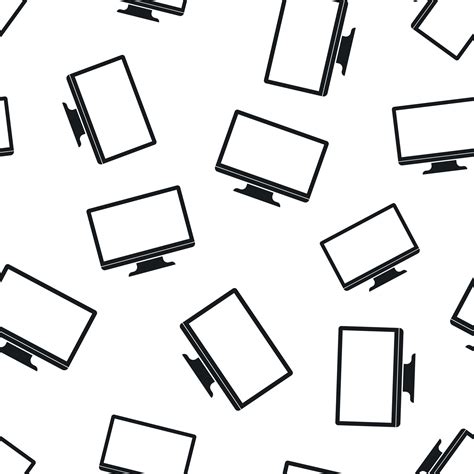 Computer Monitor Seamless Pattern Background Business Flat Vector Illustration Tv Sign Symbol