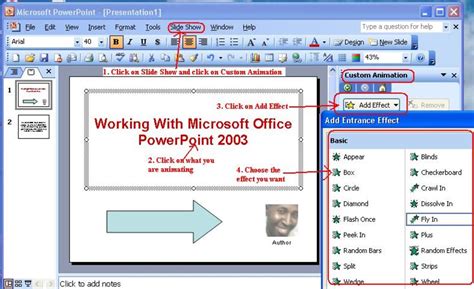 Working With Microsoft Office Powerpoint 2003 To Create A Presentation