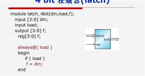 Alex9ufo 聰明人求知心切 4 Bit Latch In Verilog