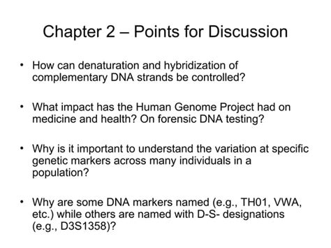 Chapter 2 Slides Dna Profiling Ppt