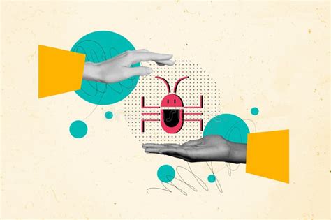 Exclusive Art Banner Collage Of Hands Show Trojan Bug Insect Problem Antivirus Protection App