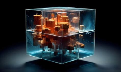 Cubic Cell Microscopic Photo Design Background Premium Ai Generated Image