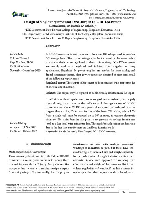 pdf design of single inductor and two output dc dc converter