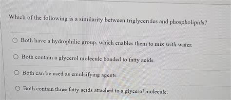 Solved Which Of The Following Is A Similarity Between Chegg