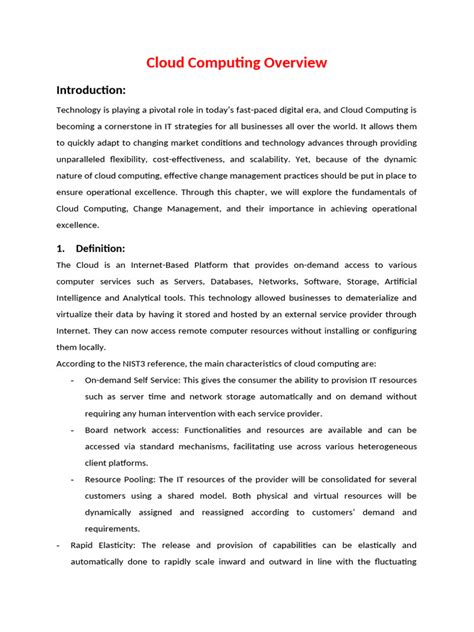 Cloud Computing Overview | PDF | Cloud Computing | Internet Of Things