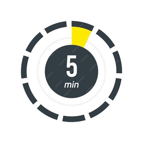Premium Vector 5 Minutes Timer Stopwatch Symbol In Flat Style Vector Illustration