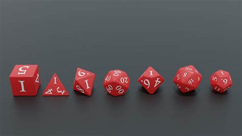 Rpg Dice Asset Red 3d Model By Estchho