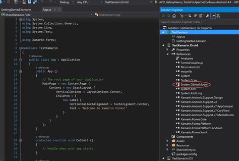 dll monoandroid s system objectmodel is not recognized by visual