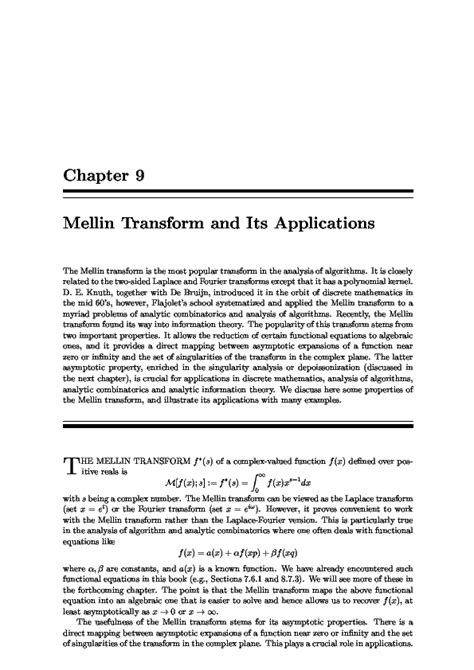 Pdf Mellin Transform And Its Applications