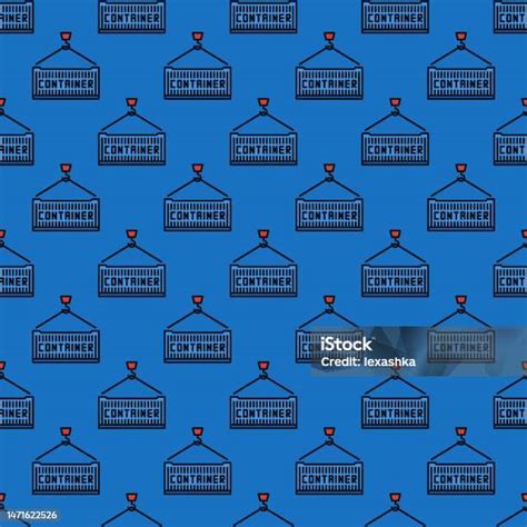 Container Vector Intermodal Cargo Concept Blue Seamless Pattern Stock Illustration Download