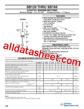 SB160Datasheet(PDF) - General Semiconductor