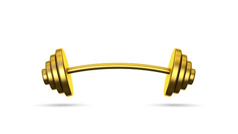 흰색 배경에 고립 된 체육관 3d 일러스트에서 근육 건물에 대한 황금 바벨 금 금속에 대한 스톡 사진 및 기타 이미지 금 금속 덤벨 0명 Istock