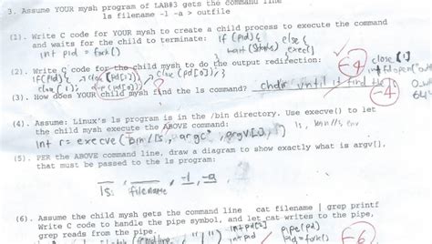 3 Assume Your Mysh Program Of Lab3 Gets The Command