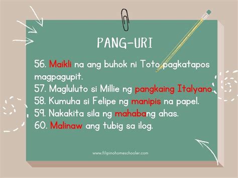 100 Halimbawa Ng Pang Uri Sa Pangungusap — The Filipino Homeschooler