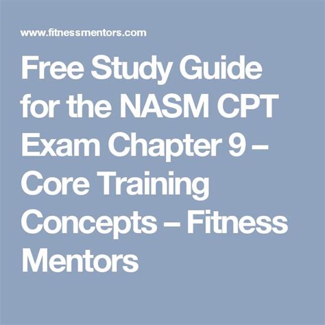Free Study Guide For The NASM CPT Exam Chapter Core Training Concepts Fitness Mentors