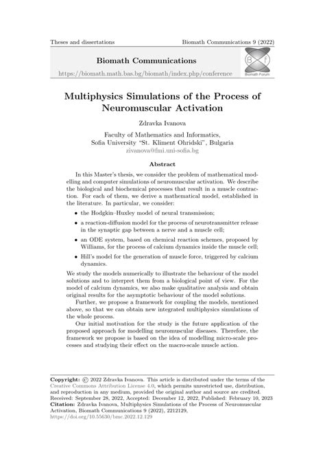 pdf multiphysics simulations of the process of neuromuscular activation