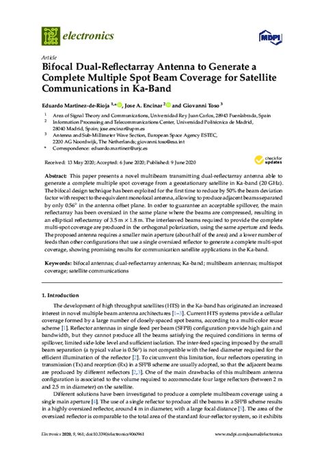 Pdf Bifocal Dual Reflectarray Antenna To Generate A Complete Multiple