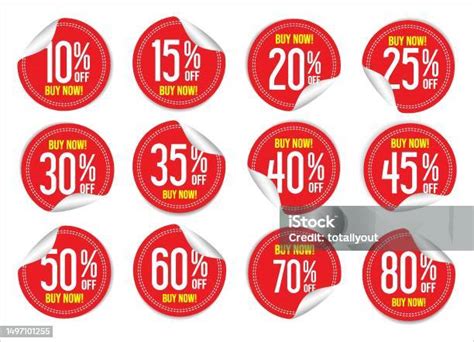 할인 스티커 빨간색 가격표 세트 벡터 일러스트레이션 모음 배지에 대한 스톡 벡터 아트 및 기타 이미지 배지 아이콘 1위 Istock