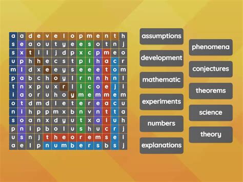 Science Mathematics Wordsearch