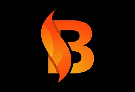 Premium Vector Initial B Monogram Letter With A Swoosh Or Flame Fire