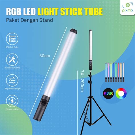 Jual RGB Stick Handheld LED Video RGB Lighting Photography Light 2000LM 6000K Shopee Indonesia