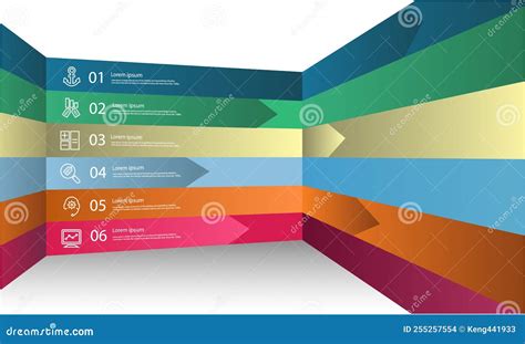 Infographic Rectangle Shape Data Vector Template Process Concept Step