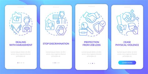 Dealing With Lgbt Issues Blue Gradient Onboarding Mobile App Screen Walkthrough 4 Steps Graphic